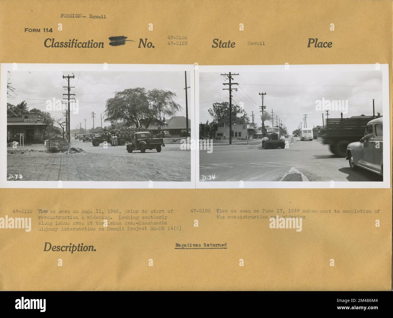 View Prior to Start of Reconstruction and Widening, View Subsequent to ...