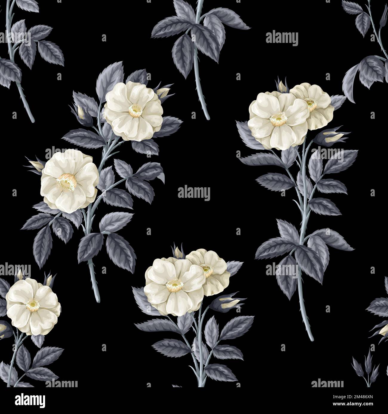 Seamless pattern with small pink roses. Vector Stock Vector Image & Art ...