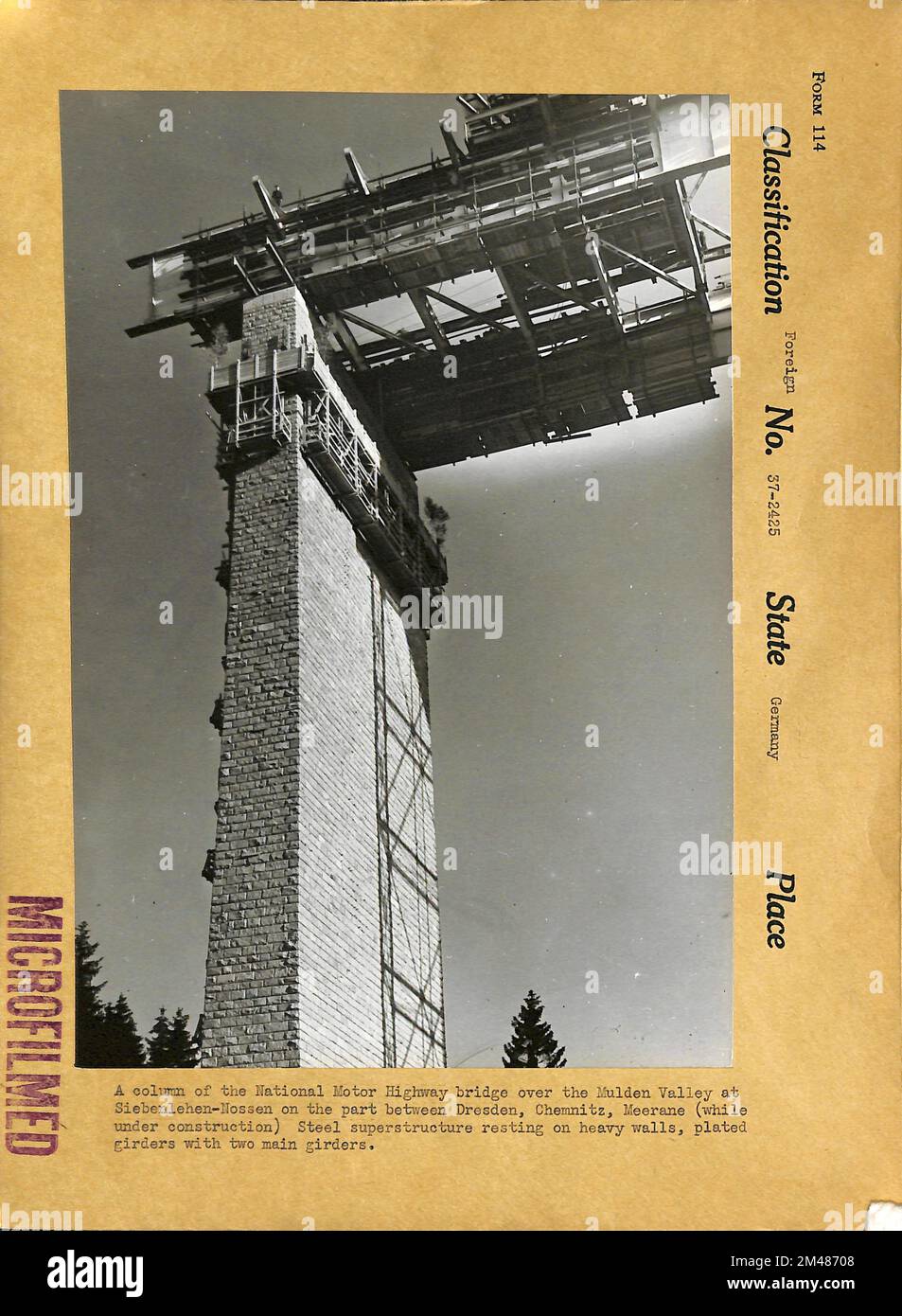 A Column of the National Motor Highway Bridge Over the Mulden Valley at ...