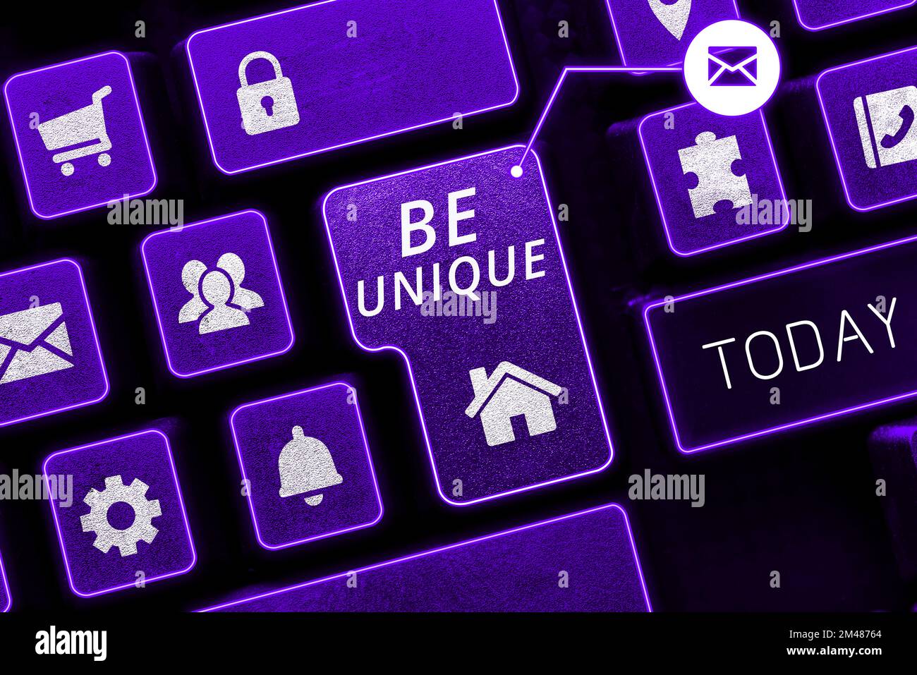 Conceptual display Be Unique. Concept meaning being the only one of its ...