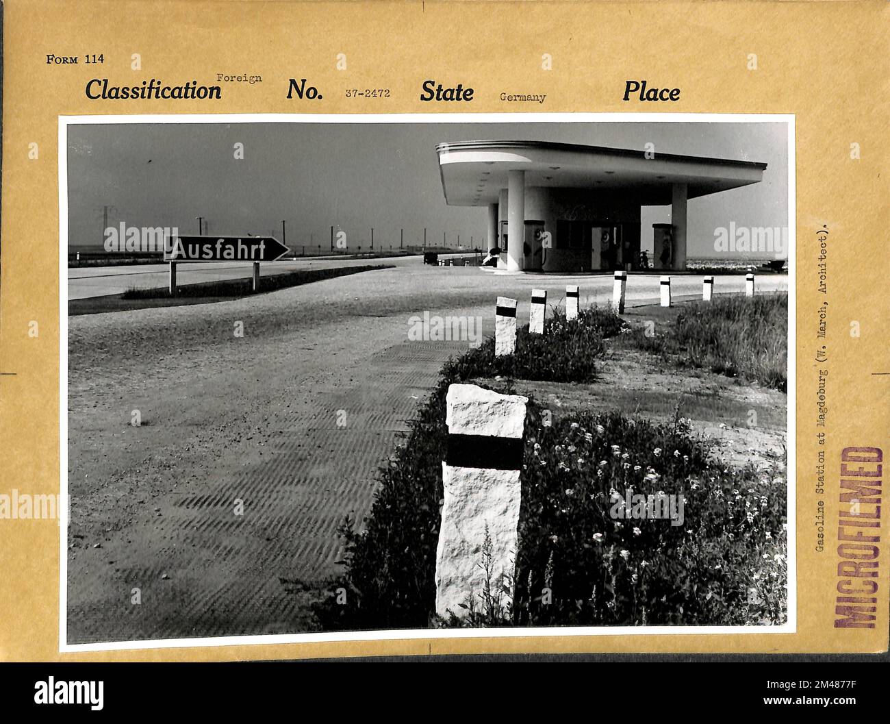 Gasoline Station at Magdeburg. Original caption: Gasoline Station at ...