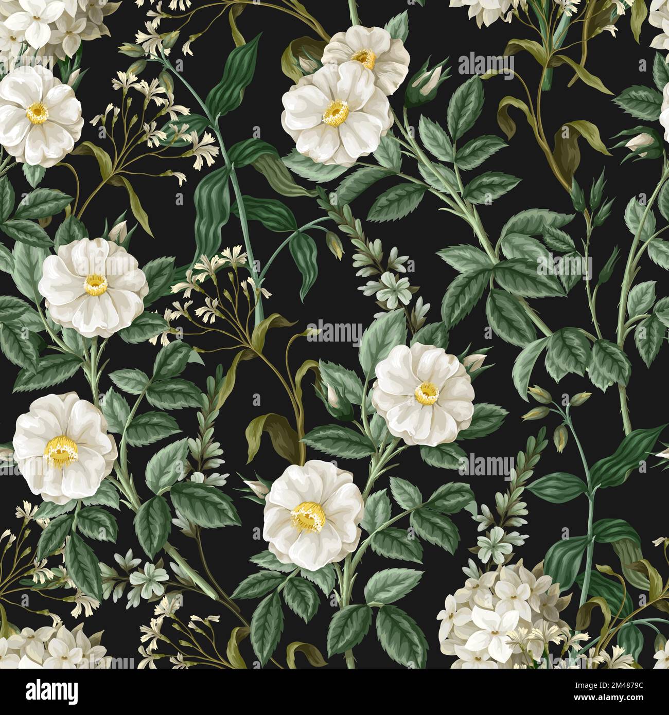 Beautiful retro floral seamless hi-res stock photography and images - Alamy