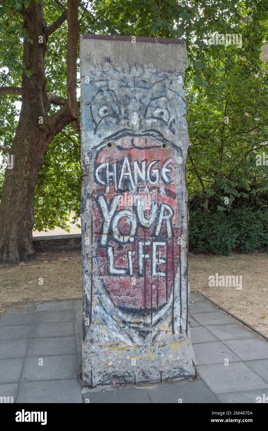 A section of the Berlin Wall in the grounds of the Imperial War Museum ...