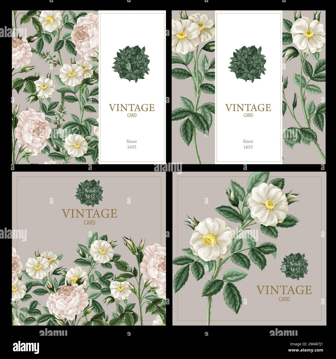 Vintage watercolor card hi-res stock photography and images - Alamy