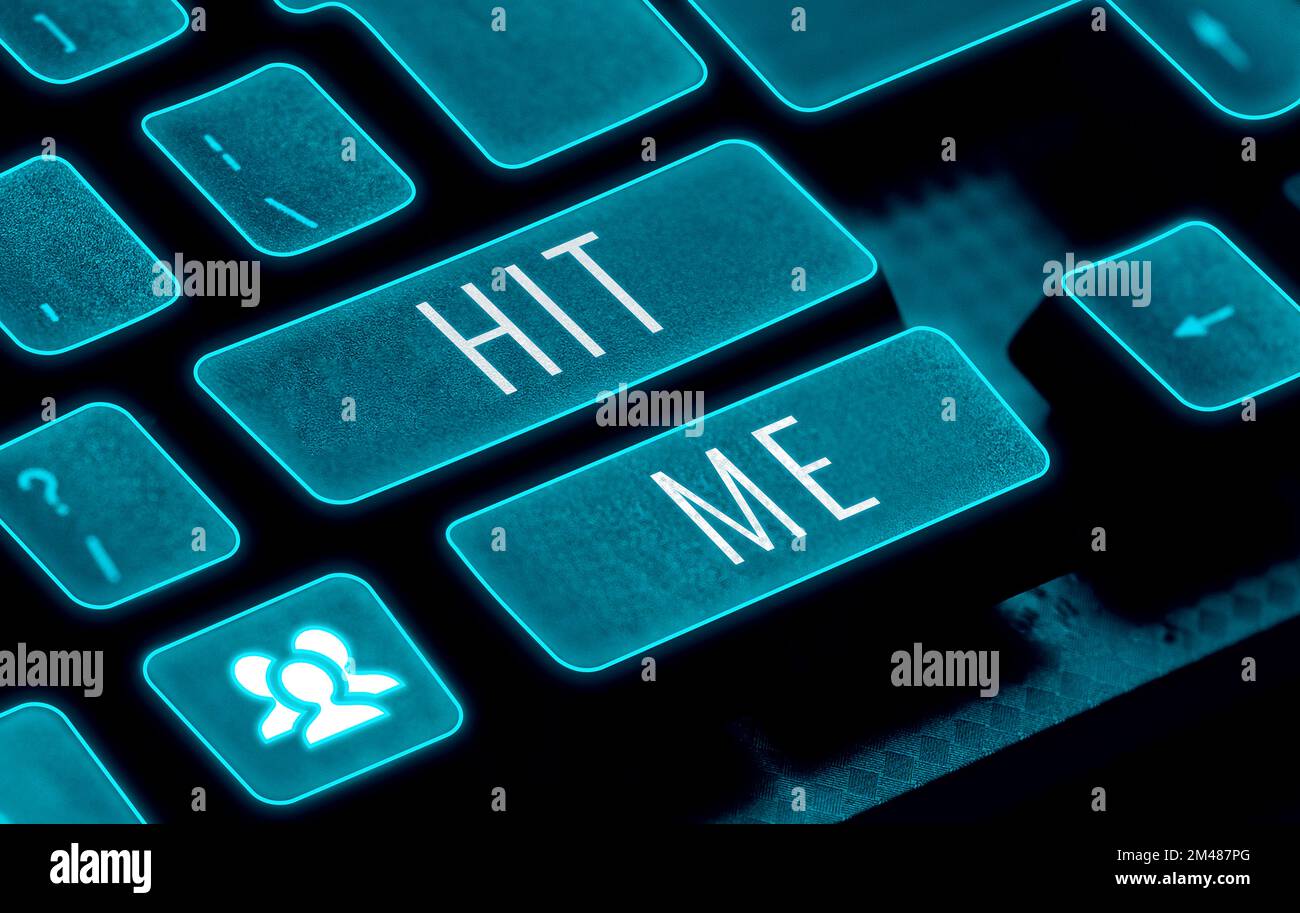 Hand writing sign Hit Me. Business approach asking someone to bring one ...