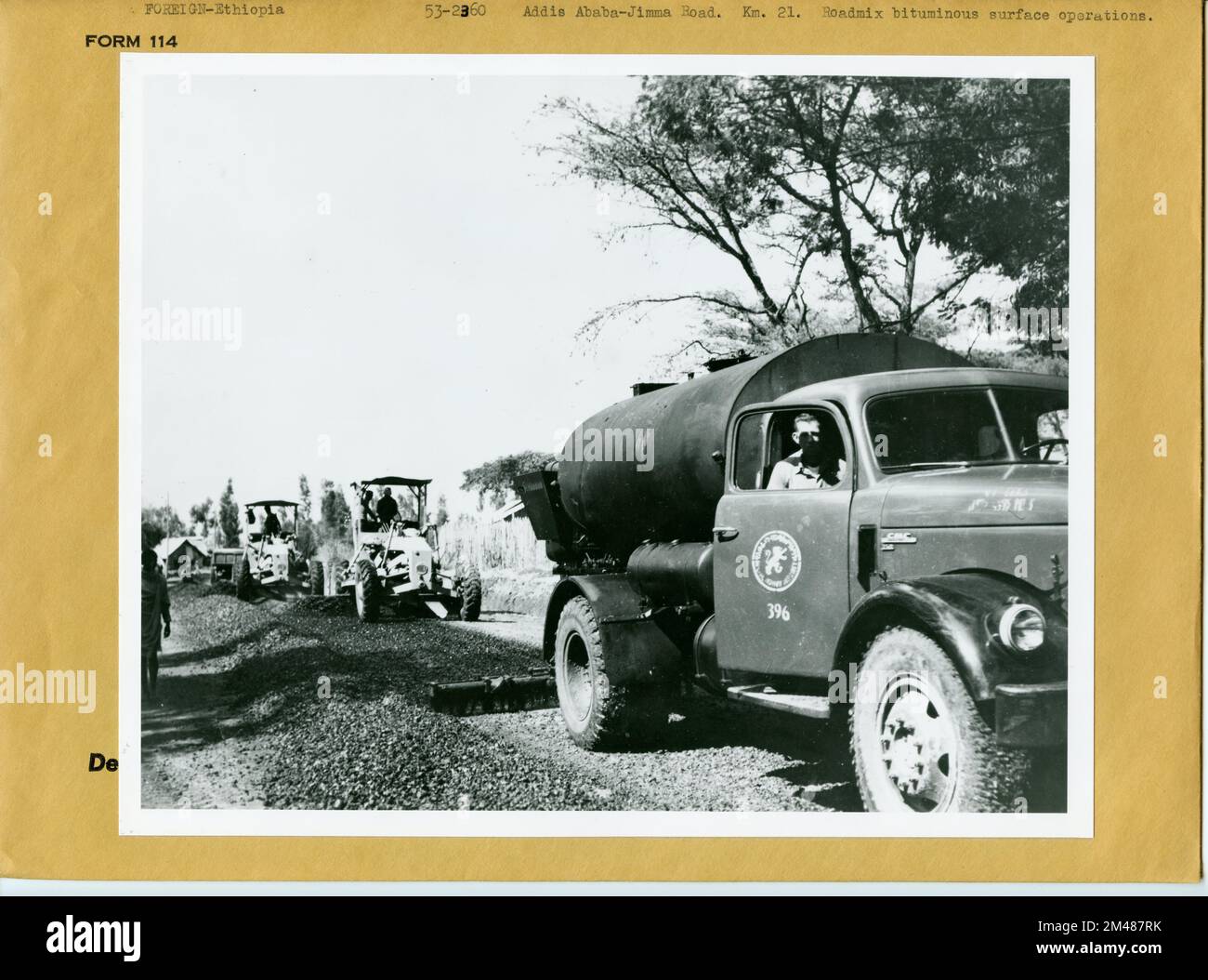 Addis Ababa-Jimma Road. Original caption: Roadmix bituminous surface ...
