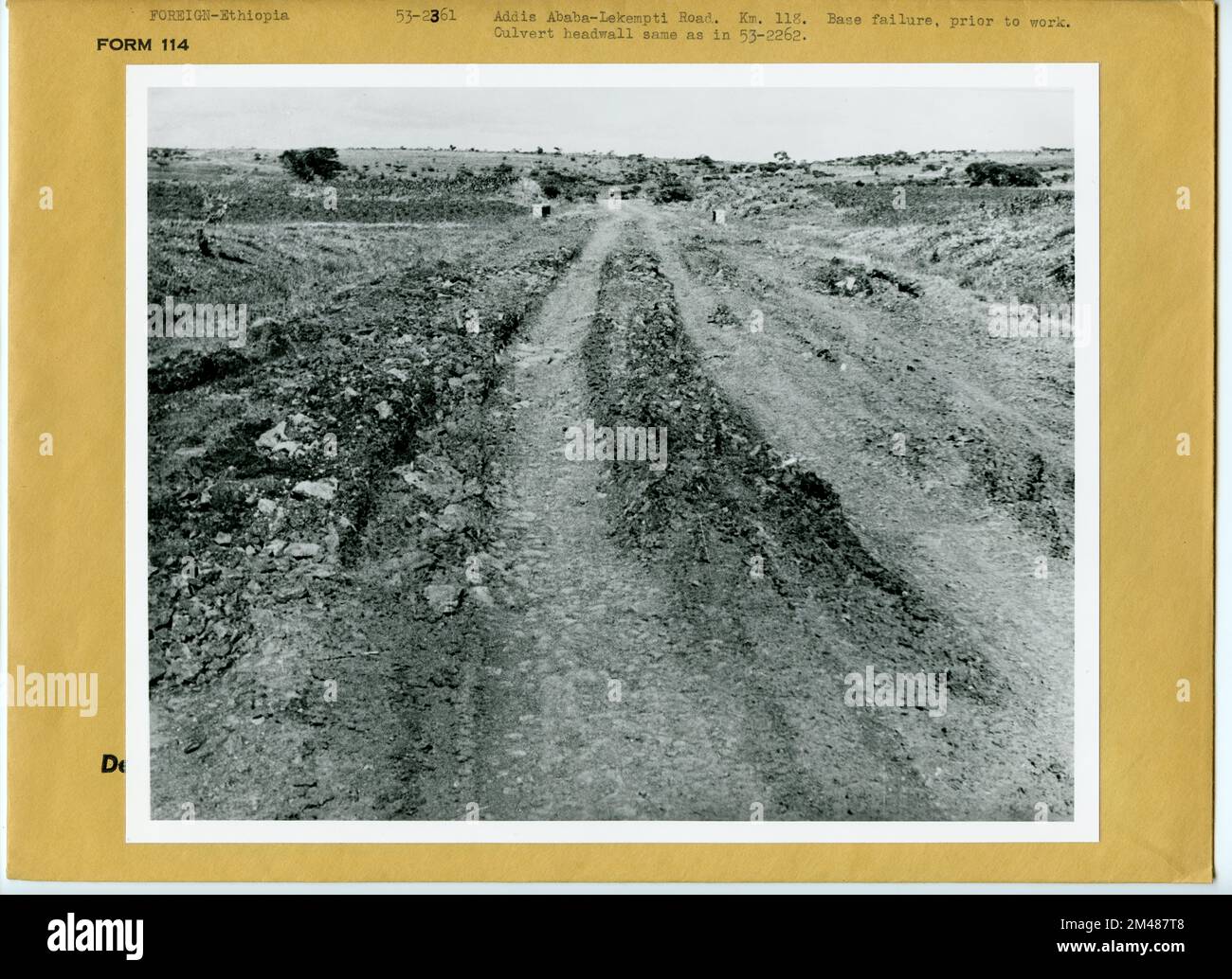 Addis Ababa-Lekempti Road. Original caption: Base failure, prior to ...