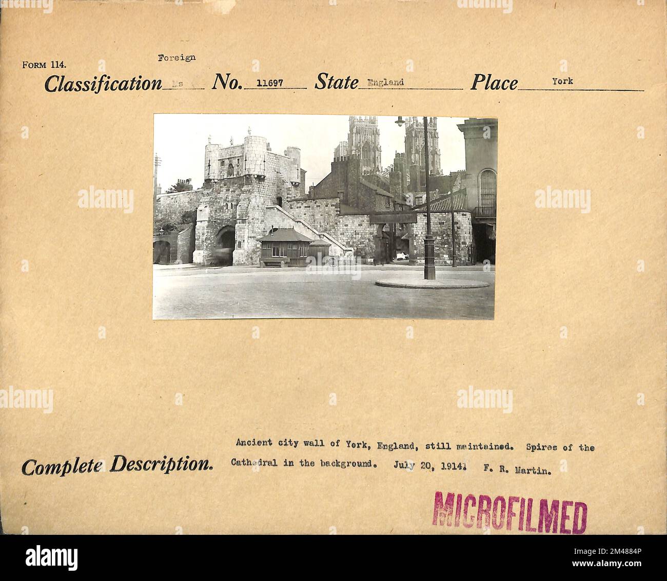 Ancient City Wall of York, England. Original caption: Ancient city wall ...