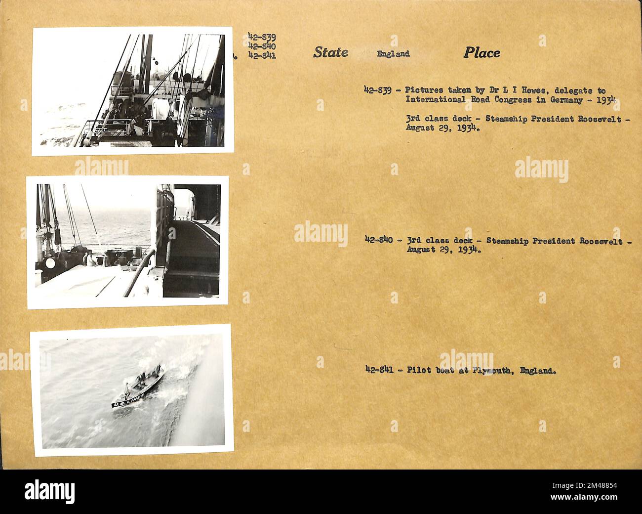 3rd Class Deck -steamship President Roosevelt (2), Pilot Boat at ...