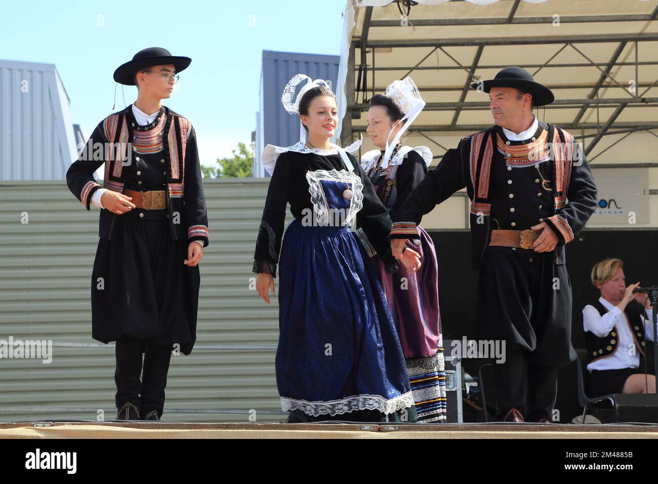 Breton dancing in traditional costumes at Oyster Festival at Arradon ...