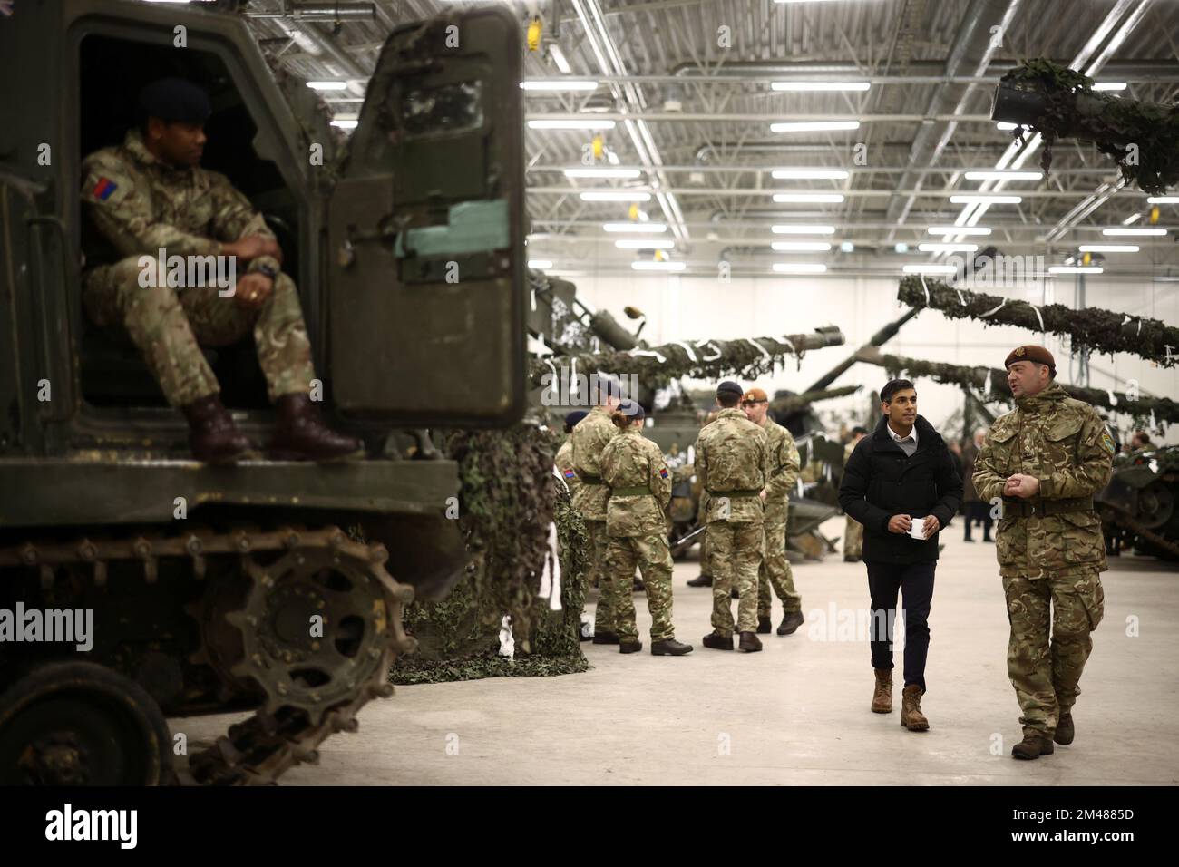 Prime Minister Rishi Sunak talks with King's Royal Hussars at the Tapa ...