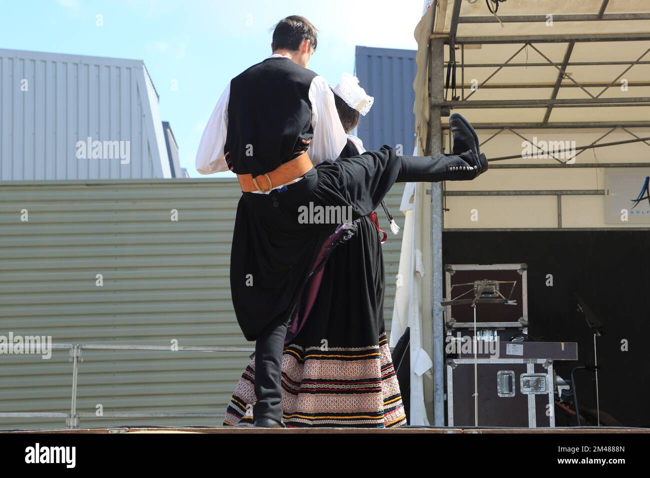 Breton dancing in traditional costumes at Oyster Festival at Arradon ...