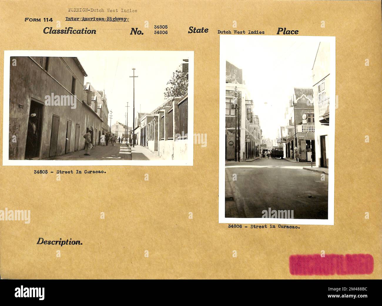 Streets in Curacao. Original caption: Streets in Curacao. State: Dutch ...