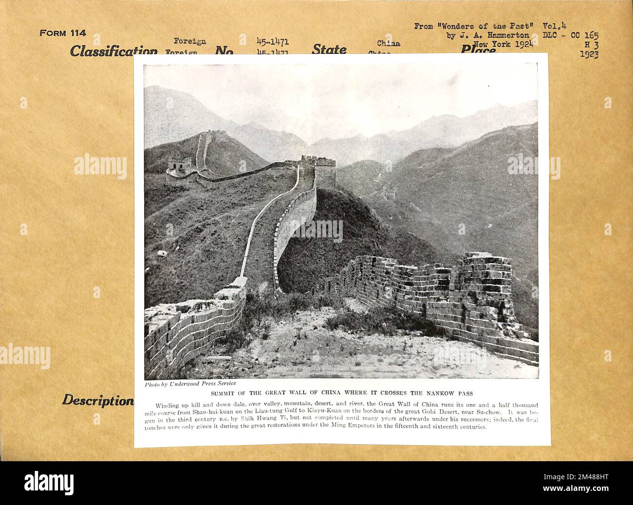 Summit of the Great Wall of China Where it Crosses the Nankow Pass ...