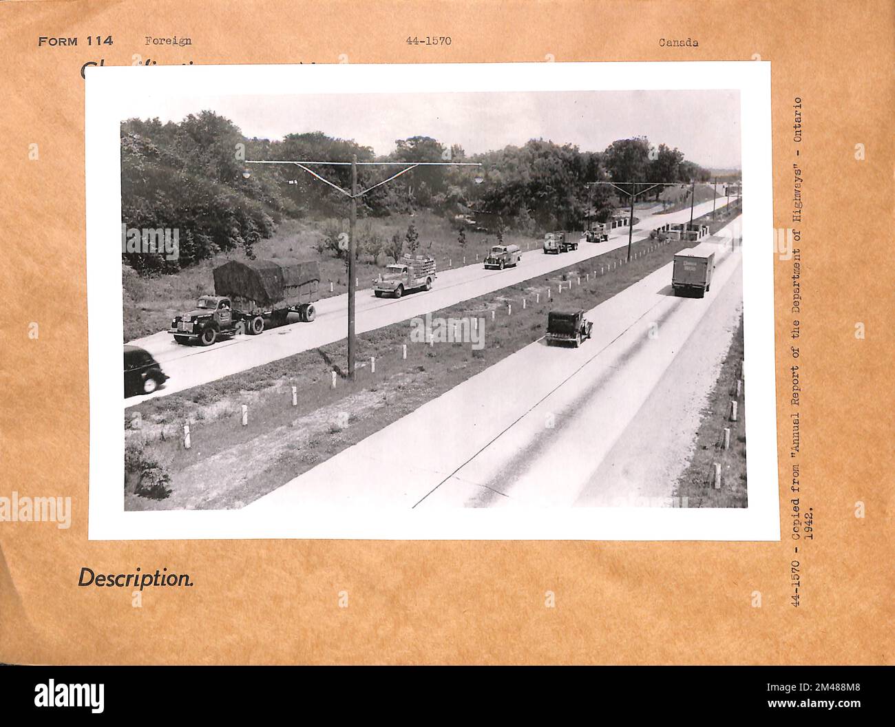 Copied from "annual Report of the Department of Highways". Original ...