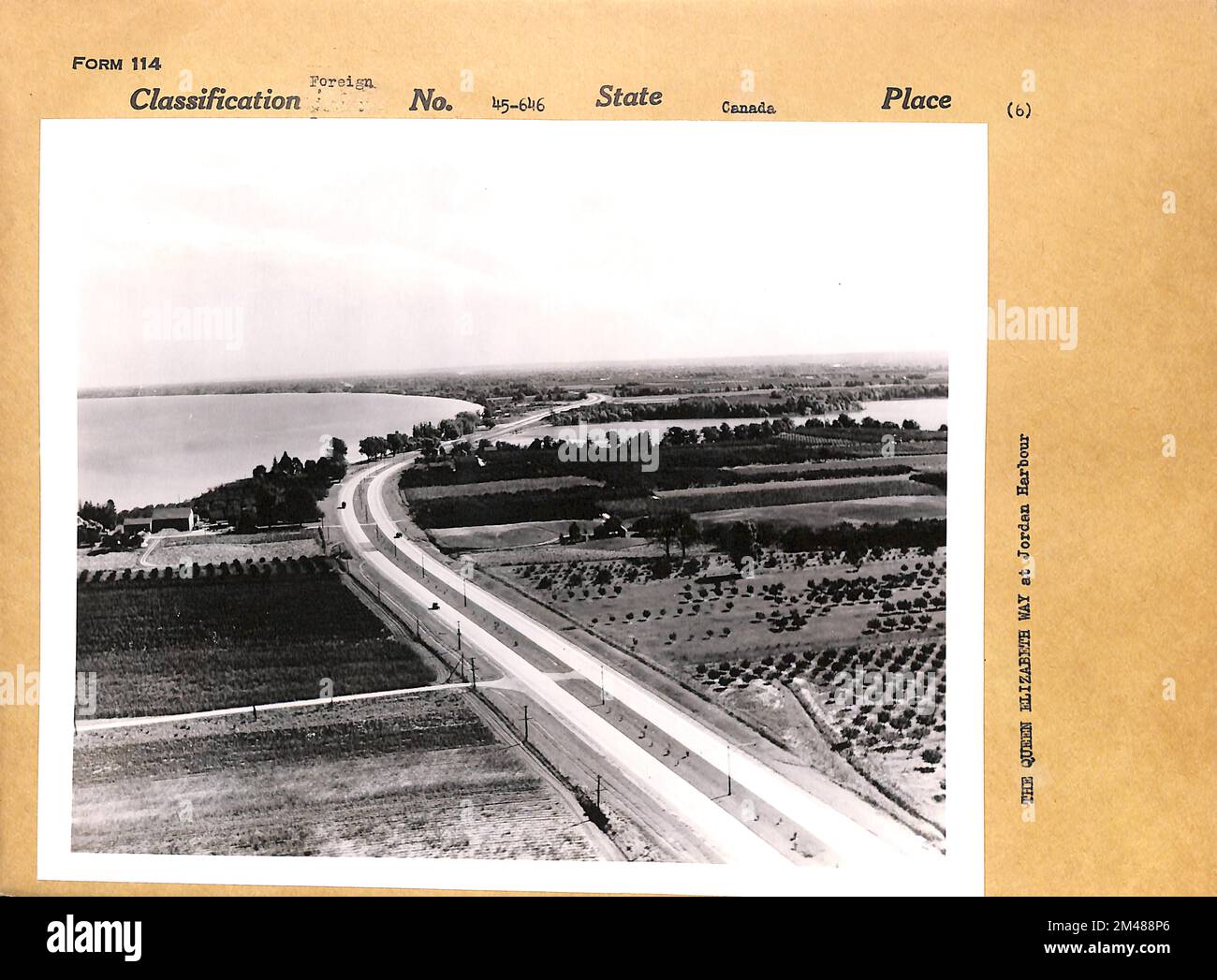 The Queen Elizabeth Way at Jordan Harbour. State: Canada Stock Photo ...