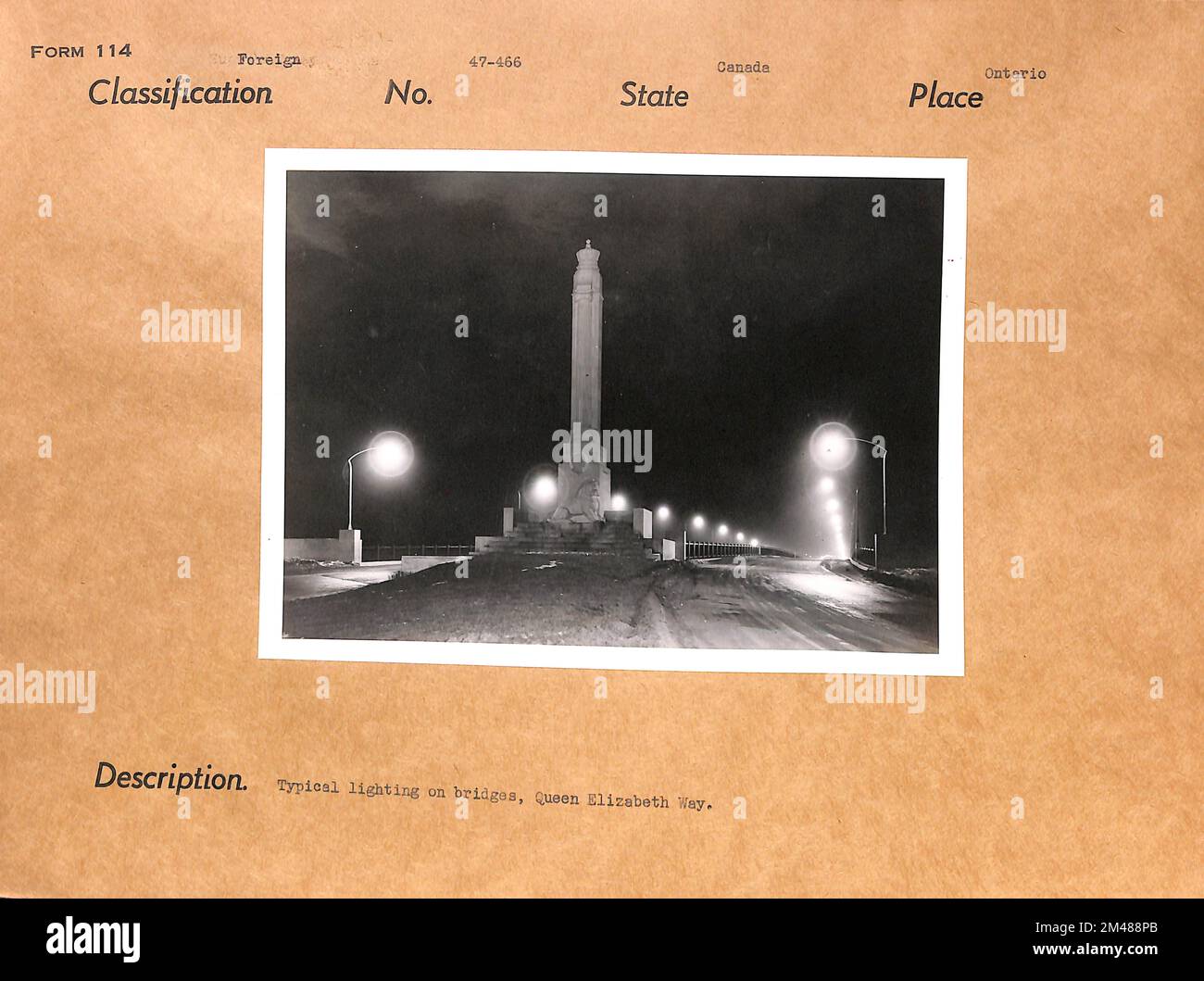 Typical Lighting on Bridges, Queen Elizabeth Way. State: Canada. Place ...