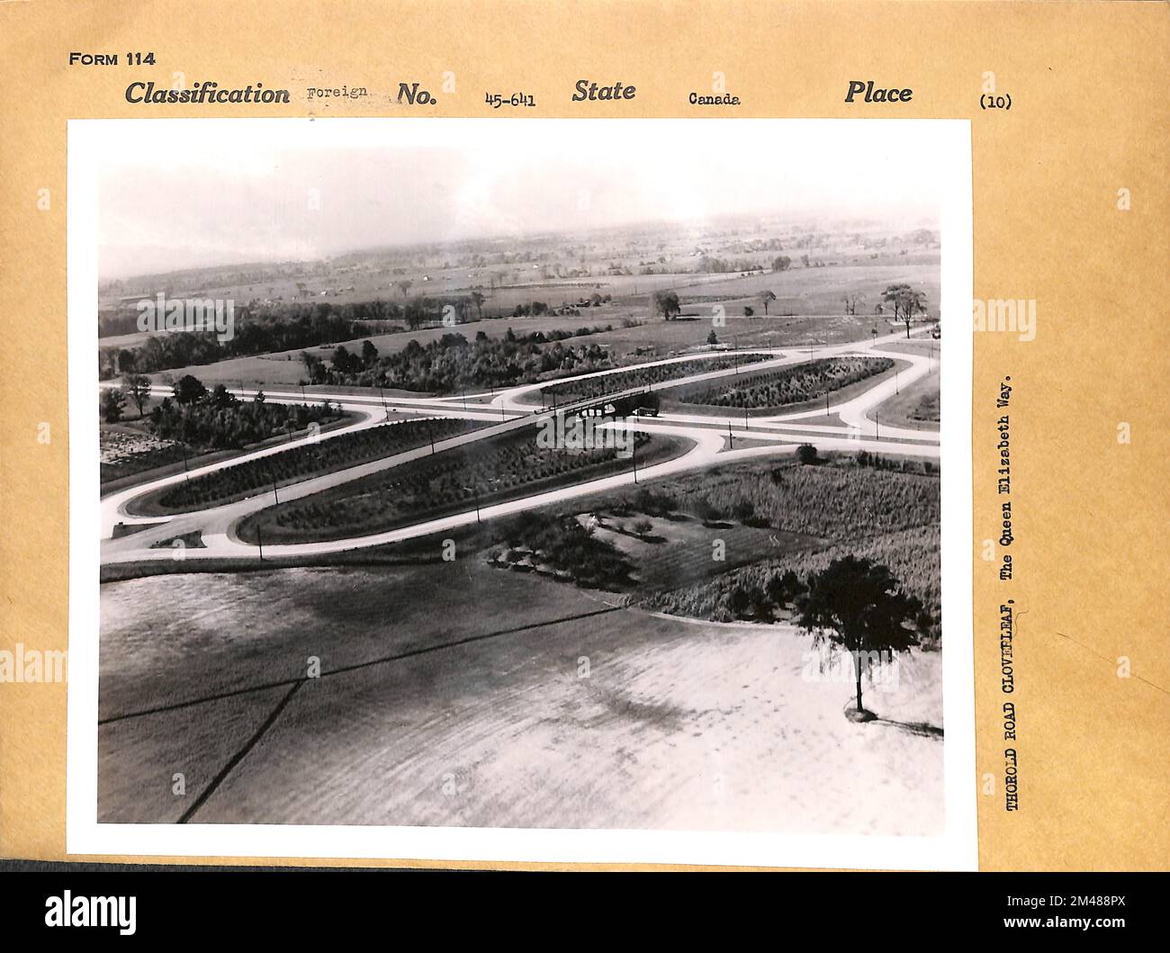 Thorold Road Cloverleaf, the Queen Elizabeth Way. State: Canada Stock ...
