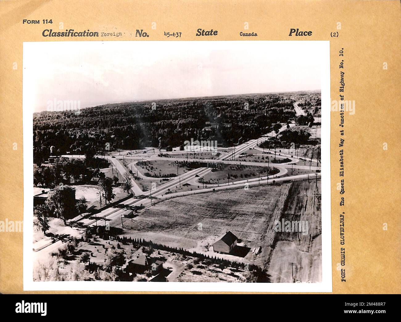 Port Credit Cloverleaf, the Queen Elizabeth Way at Junction of Highway ...