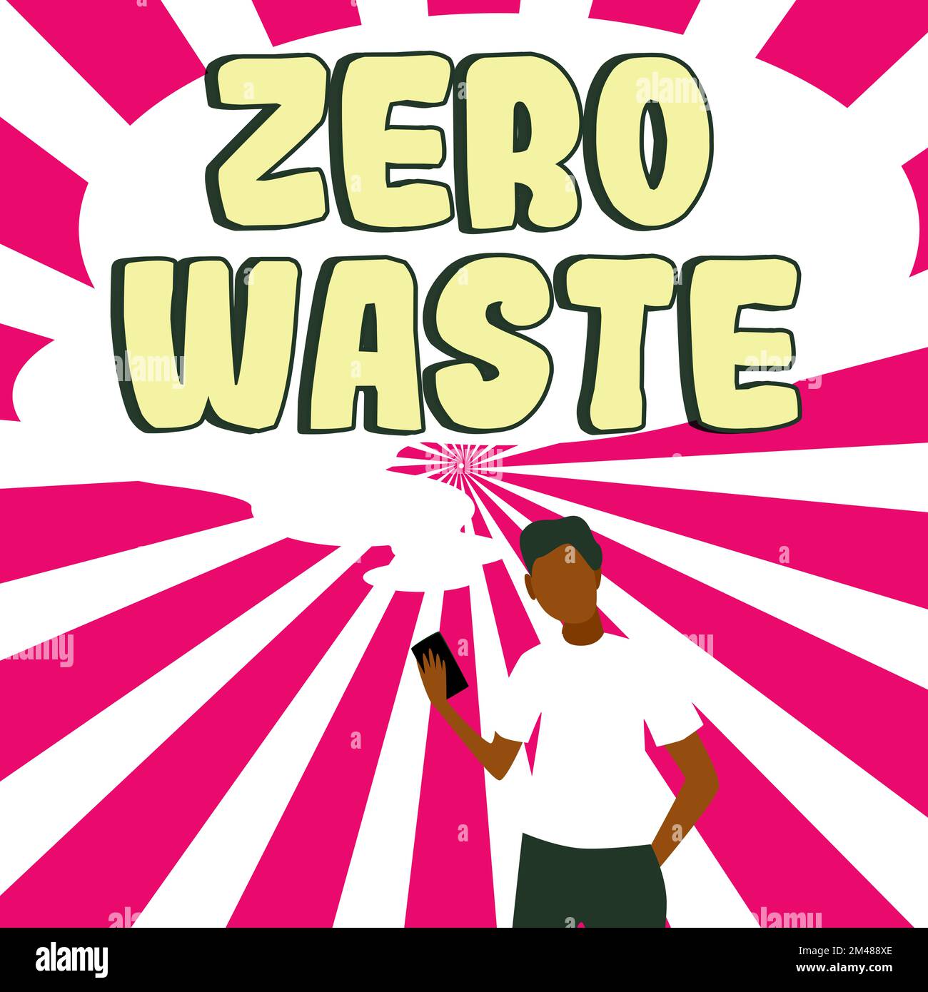Conceptual display Zero Waste. Business approach industrial ...