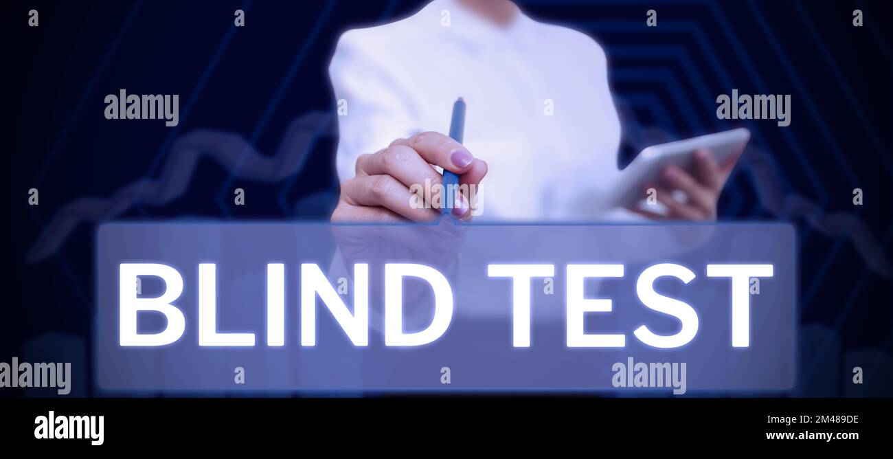Handwriting text Blind Test. Business concept Social engagement with a ...