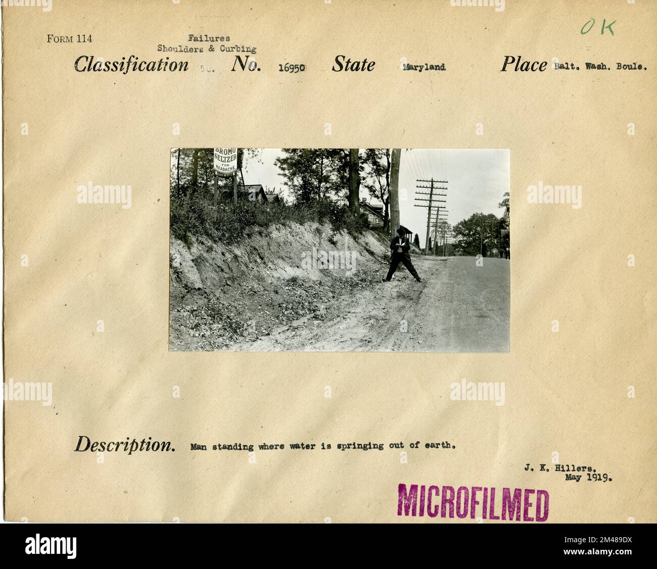 Water Springing from Earth. Original caption: Man standing where water ...