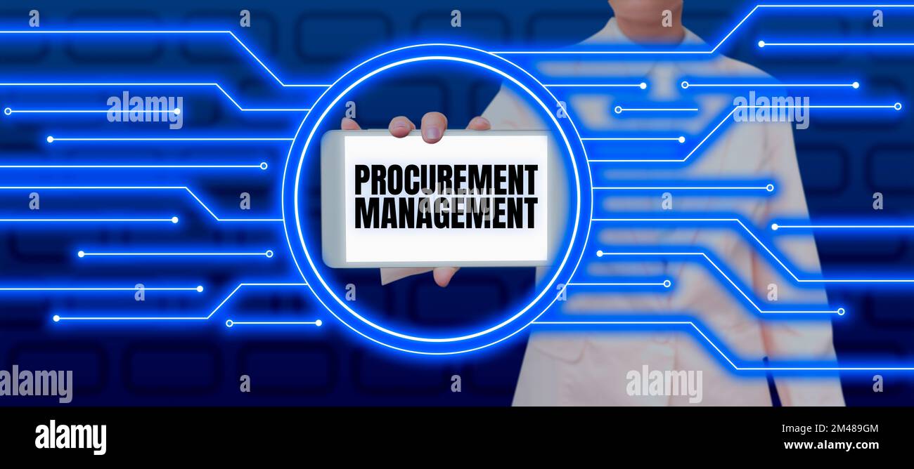 Sign displaying Procurement Management. Business concept buying Goods ...
