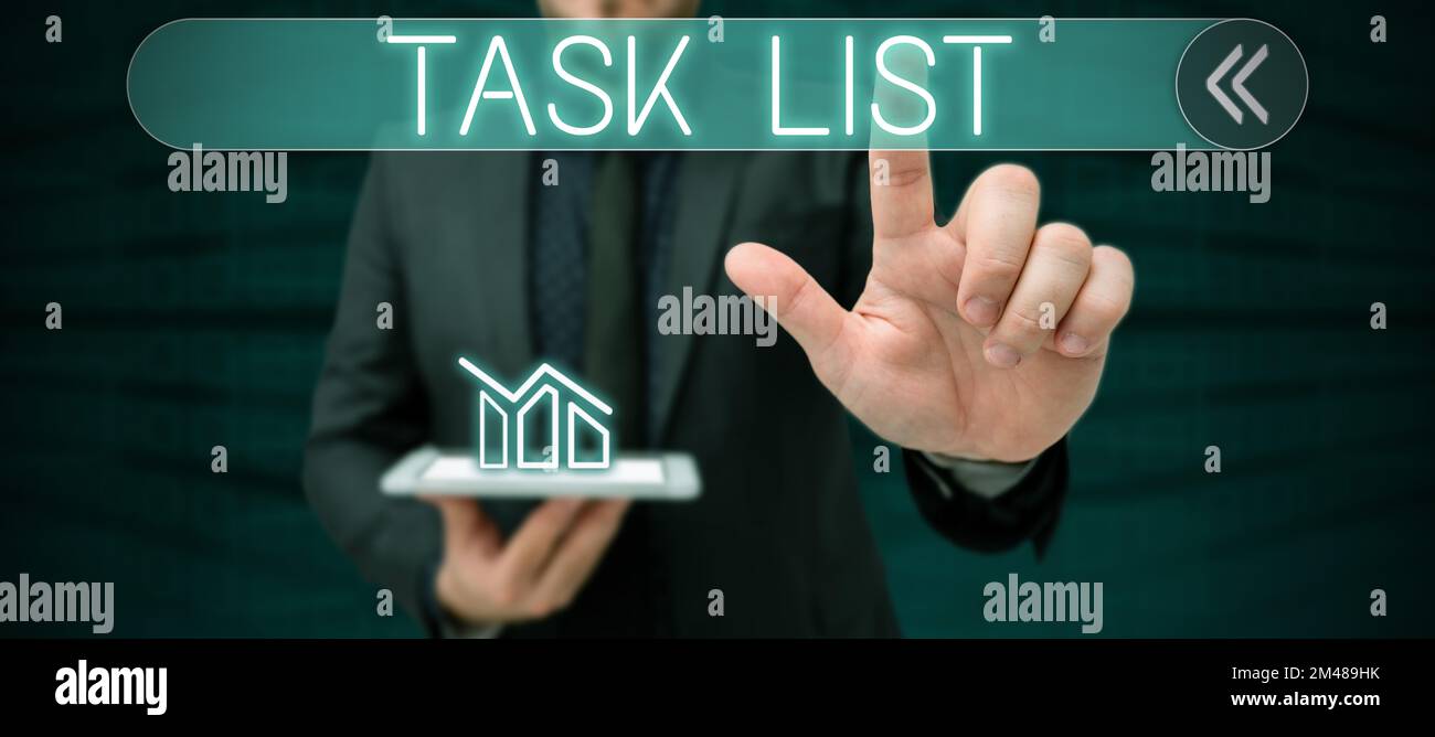 Conceptual display Task List. Business showcase Planification reminder ...