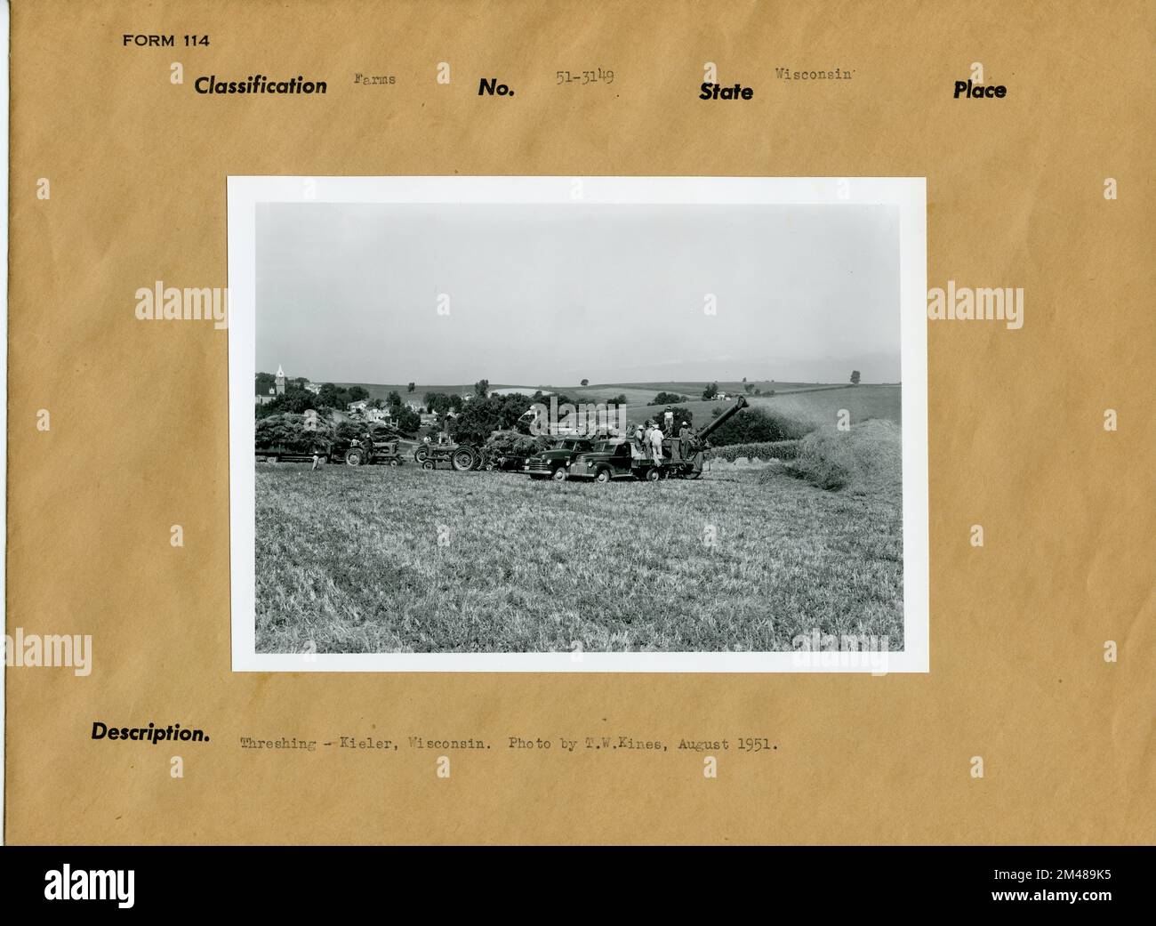Threshing. Original caption: Threshing - Kieler, Wisconsin, Photo by T ...