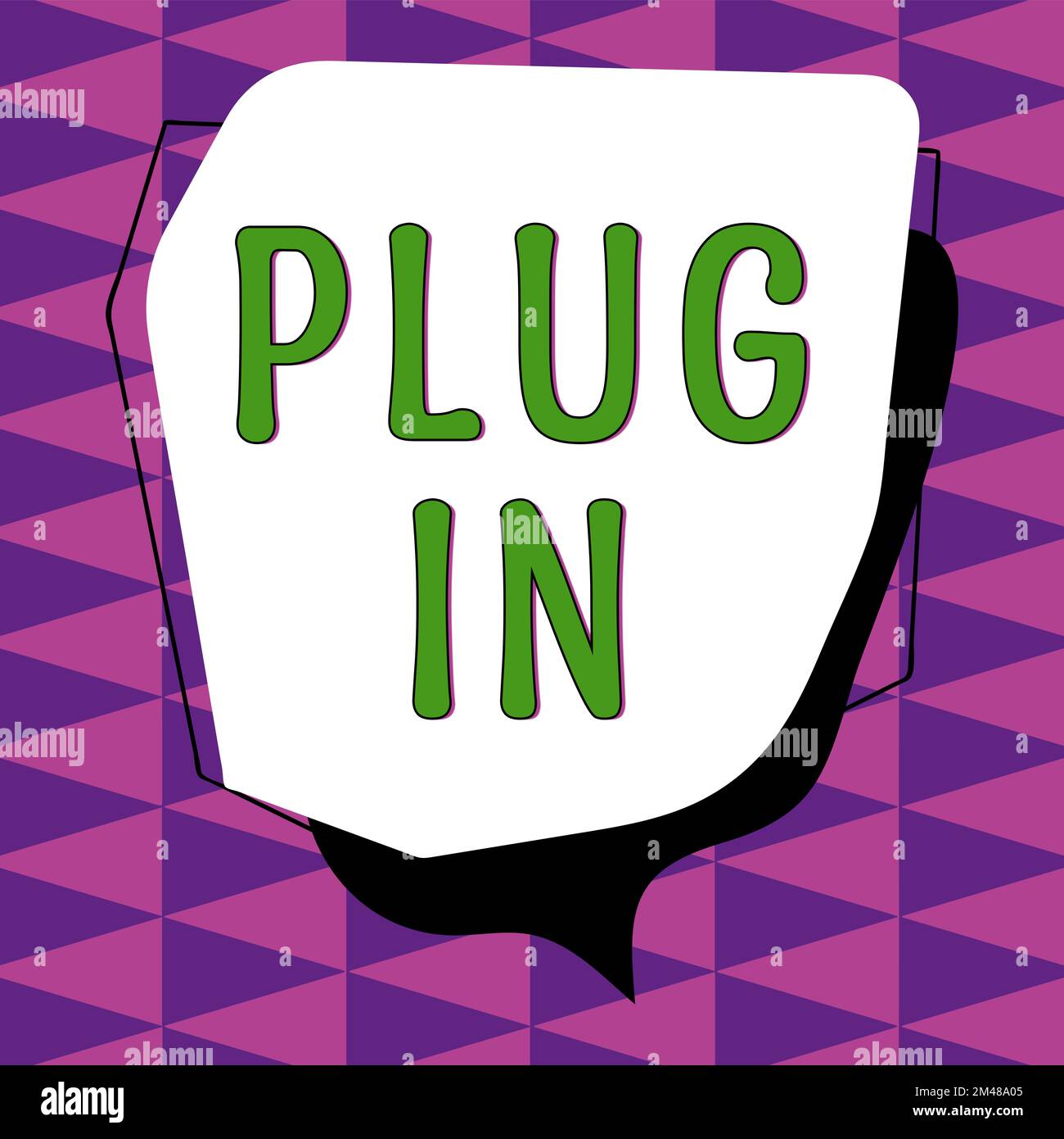 Writing displaying text Plug In. Word Written on putting device into ...