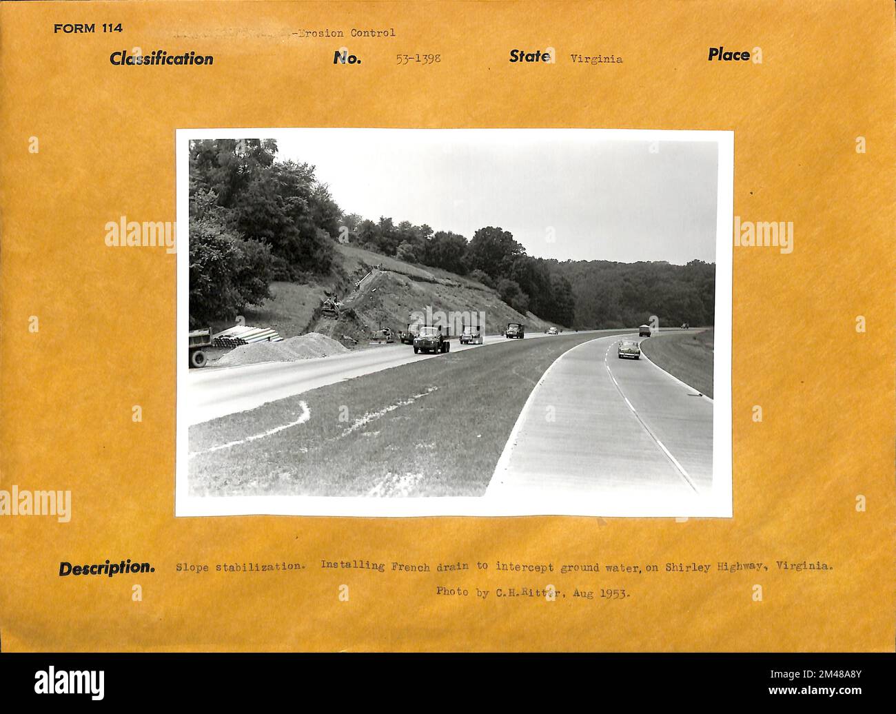 Slope stabilization, Installing French drain on Shirley Highway ...