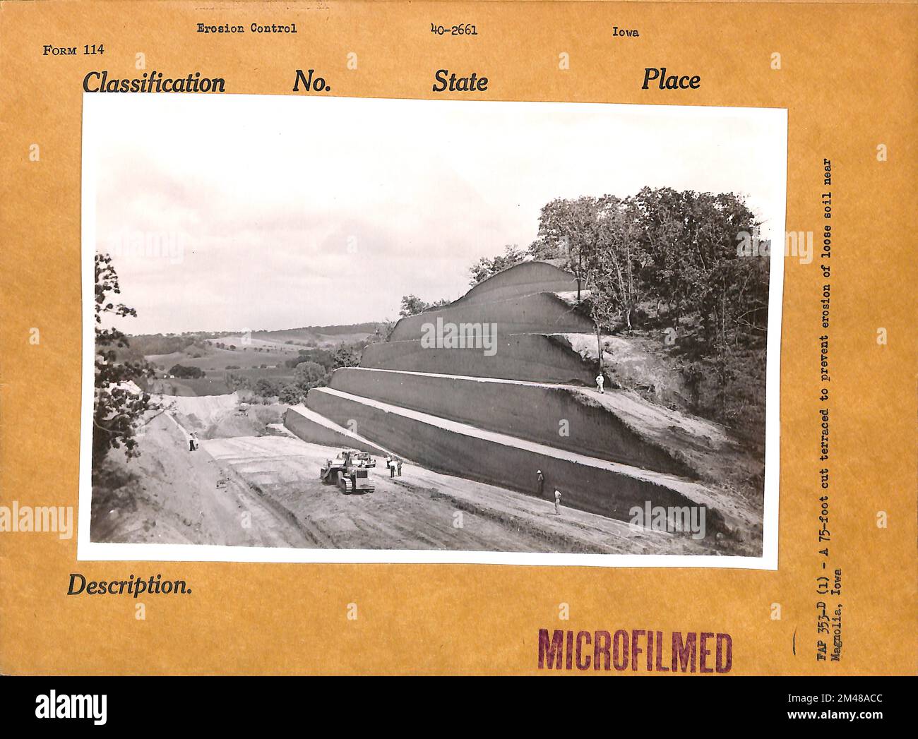 A 75-foot cut terraced to prevent erosion of loose soil near Magnolia ...