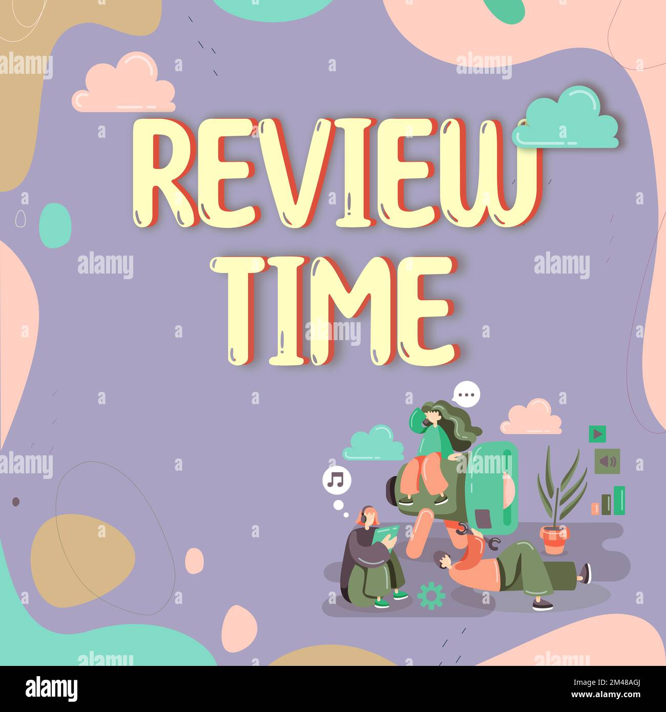 Writing displaying text Review Time. Word for situation or system its ...