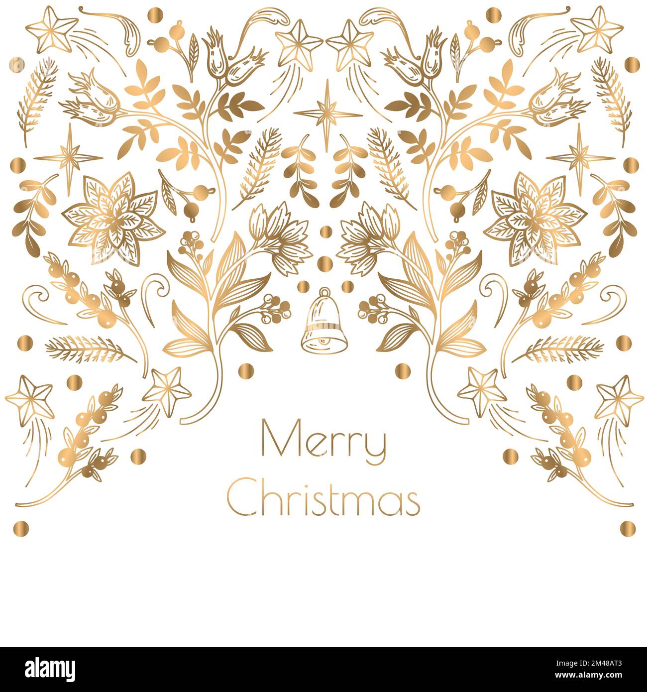Christmas wedding card golden Stock Vector Images - Alamy
