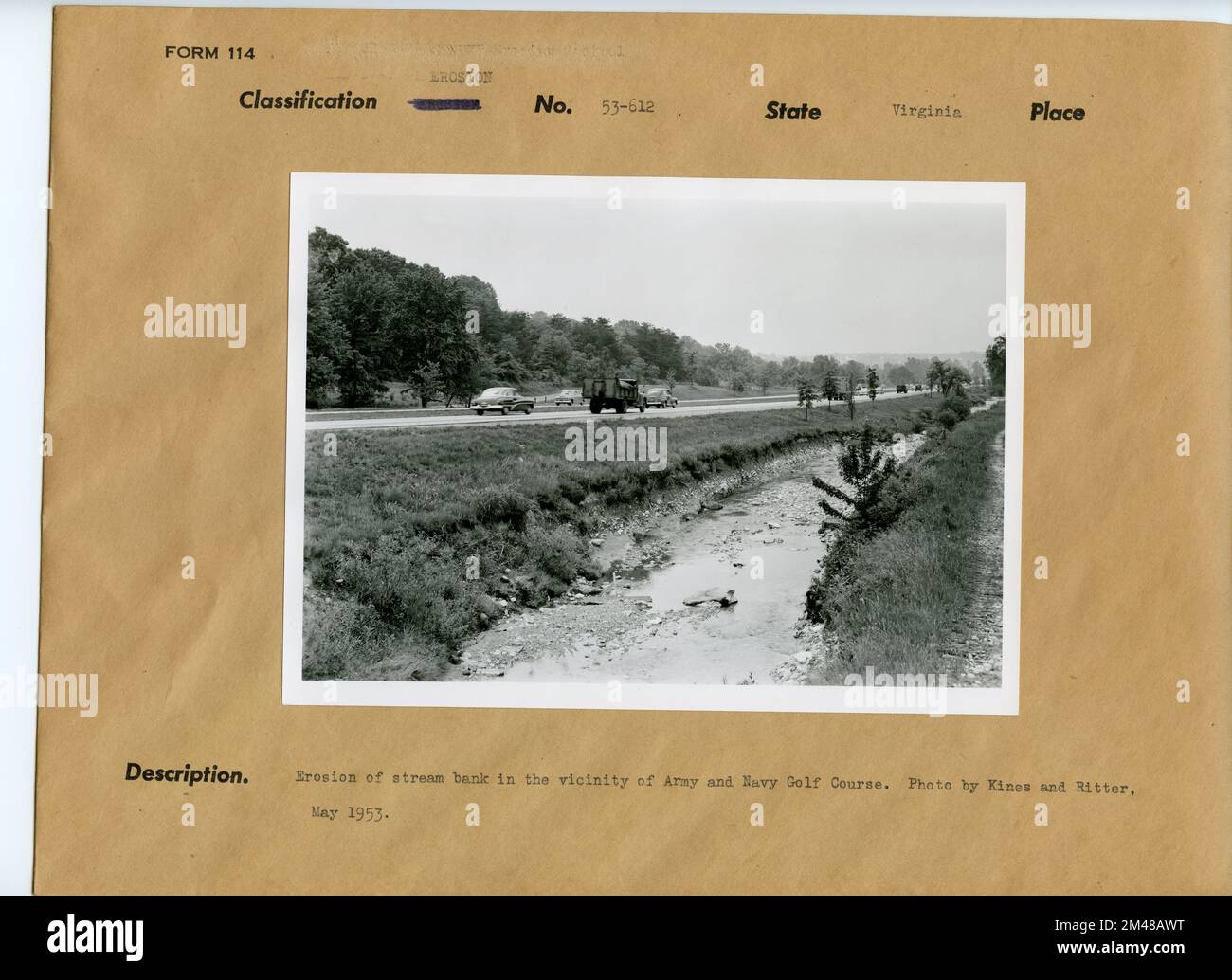 Erosion of Stream Bank near Army and Navy Golf Course. Original caption ...