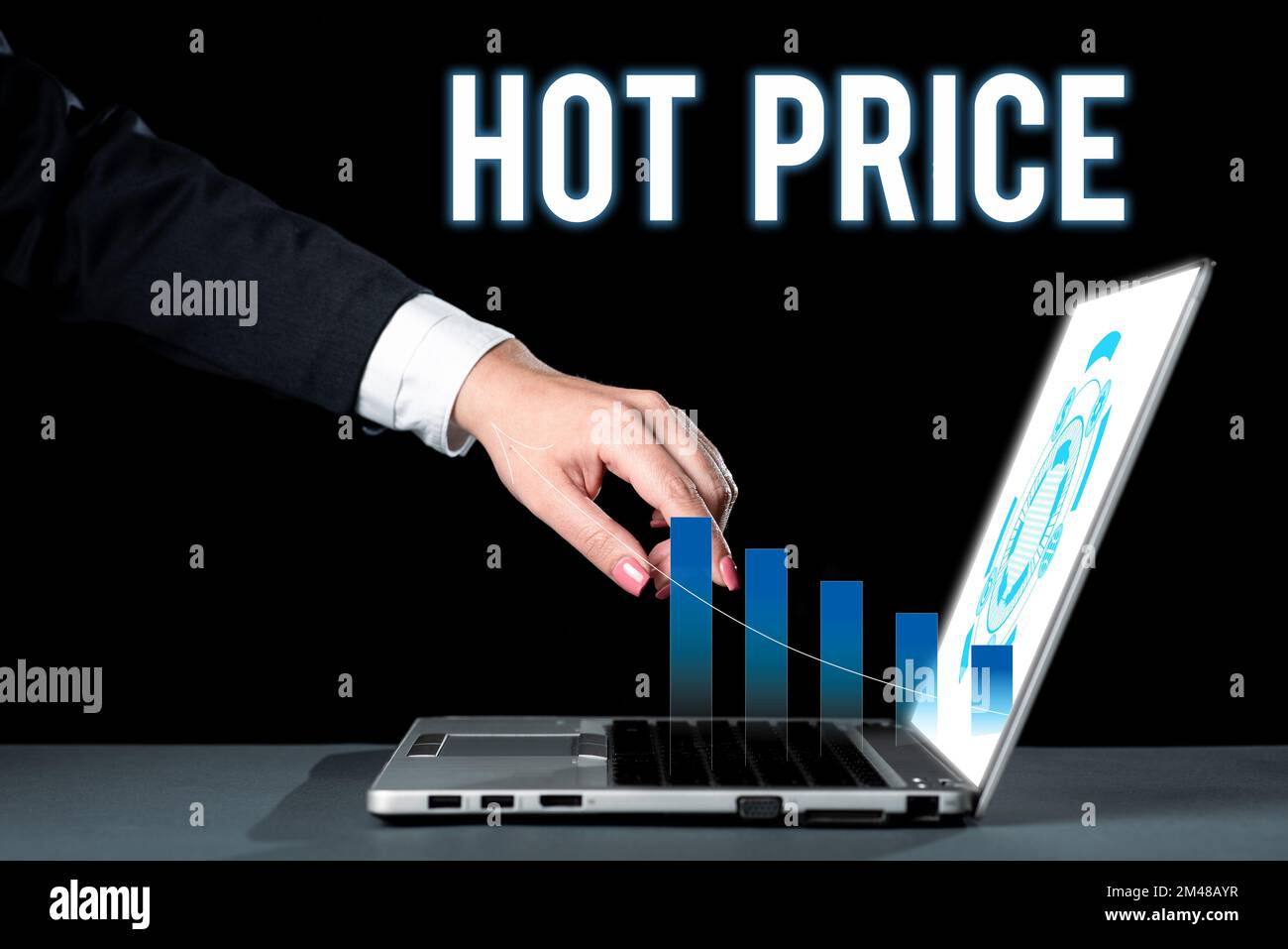 Sign displaying Hot Price. Business overview Buyer or seller can obtain ...