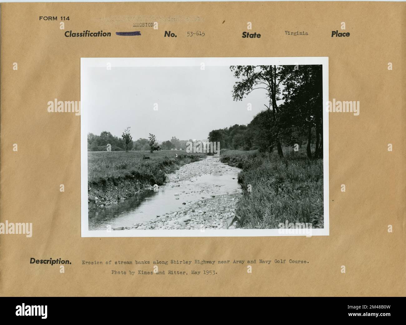 Erosion of Stream Bank near Army and Navy Golf Course. Original caption ...