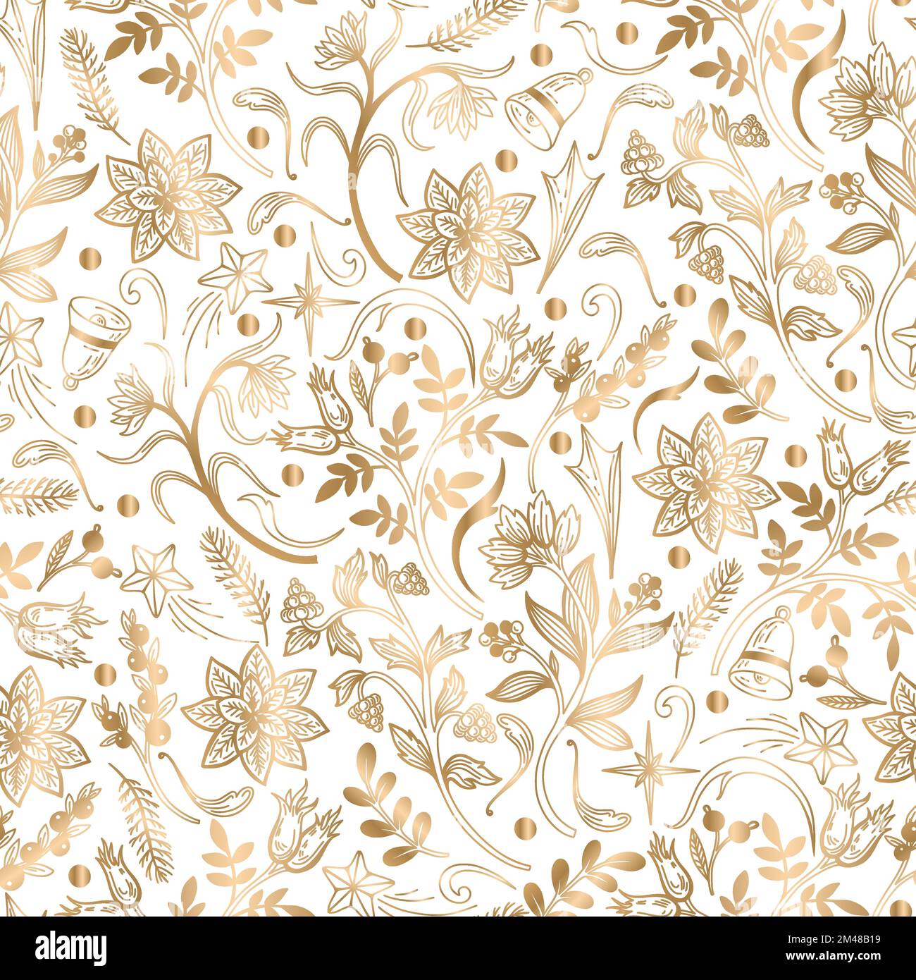 Vector christmas elements seamless Stock Vector Images - Alamy