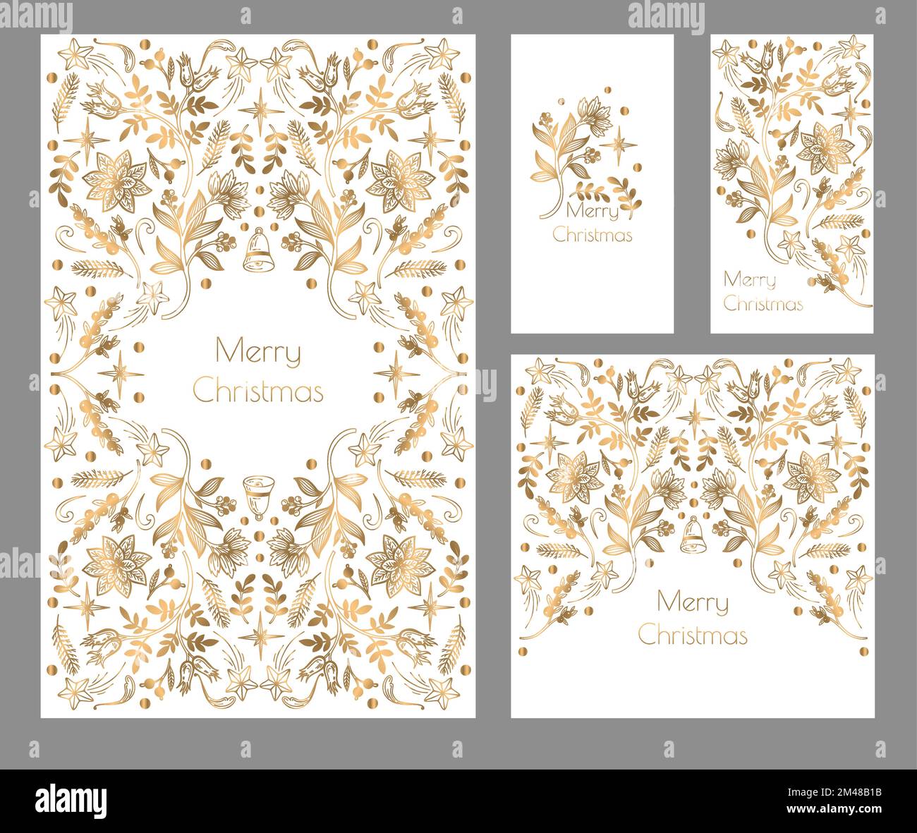 Christmas wedding card golden Stock Vector Images - Alamy