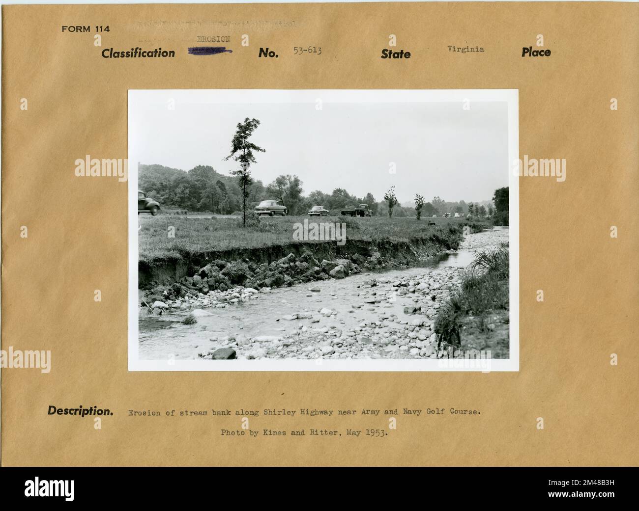Erosion of Stream Bank near Army and Navy Golf Course. Original caption ...