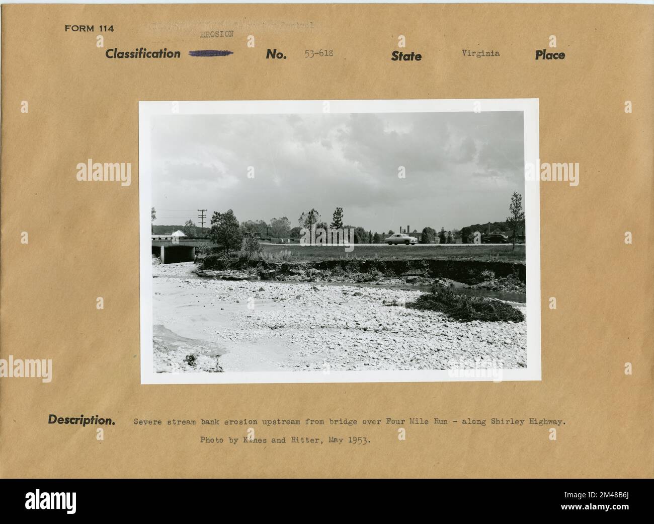 Stream Bank Erosion along Shirley Highway. Original caption: Severe ...
