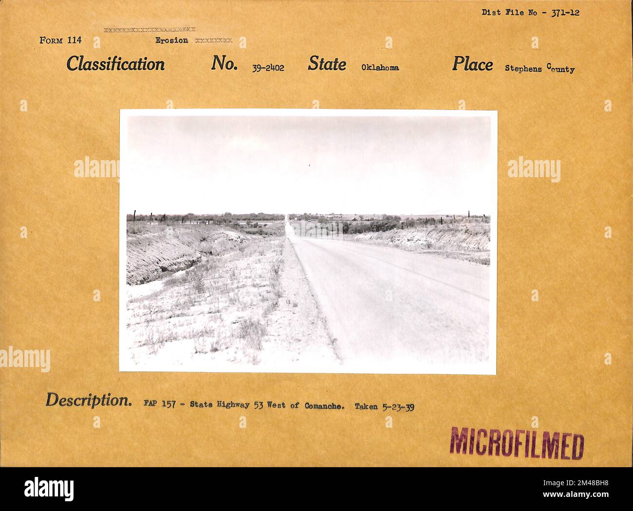 Oklahoma State Highway 53 West of Comanche. Original caption: FAP 157 ...