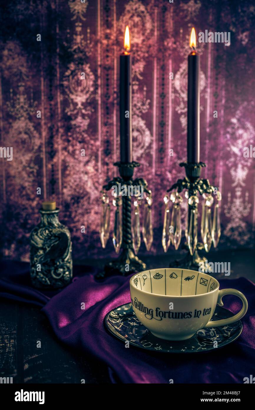 Tea Leaves and Candles Stock Photo - Alamy