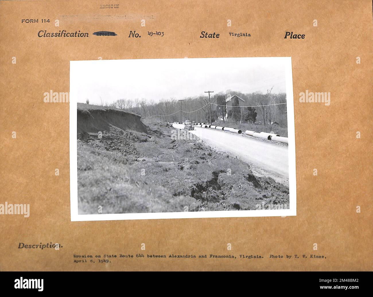 Erosion on State Route 644. Original caption: Erosion on State Route ...