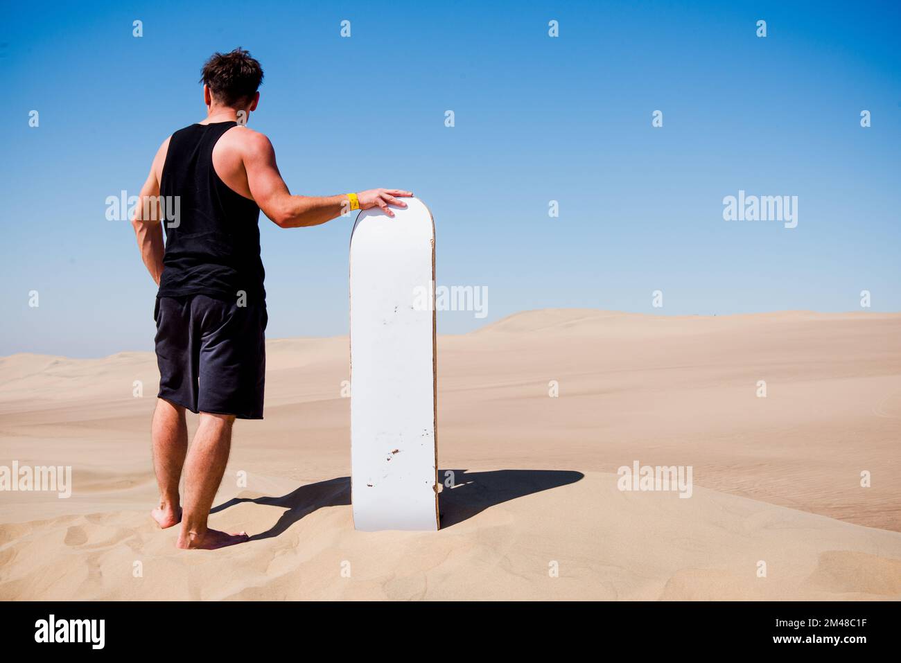 Man with Sandboard, Huacachina, Peru, South America Stock Photo - Alamy