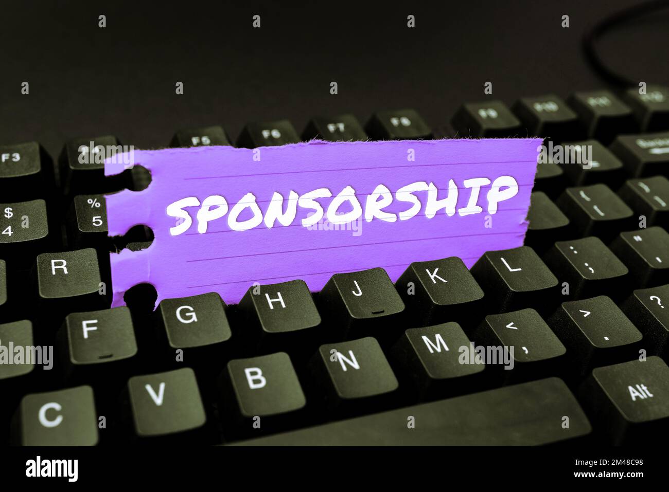 Text caption presenting Sponsorship. Internet Concept Position of being ...