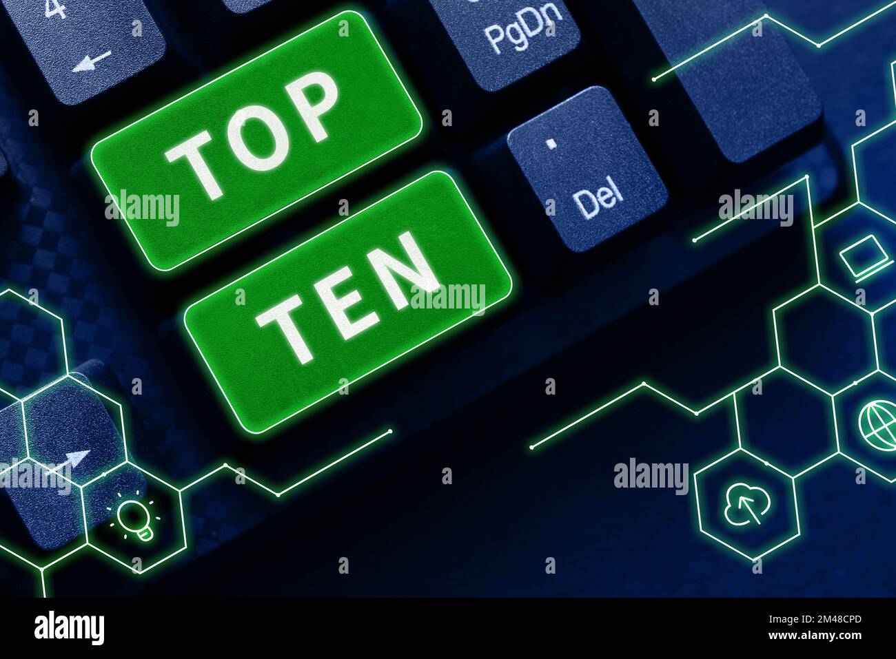 Writing displaying text Top Ten. Business concept the ten most popular ...