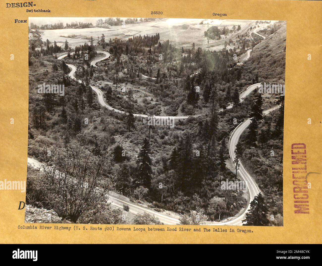 Columbia River Highway (U.S. Route #30). Original caption: Columbia ...