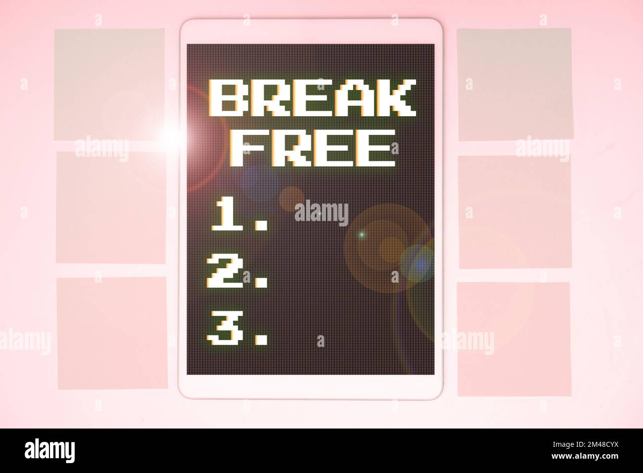 Sign displaying Break Free. Word Written on another way of saying ...