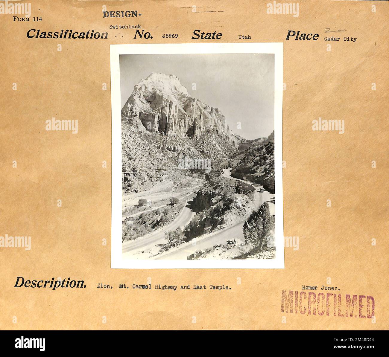 Zion, Mt. Carmel Highway and East Temple. Original caption: Zion. Mt ...